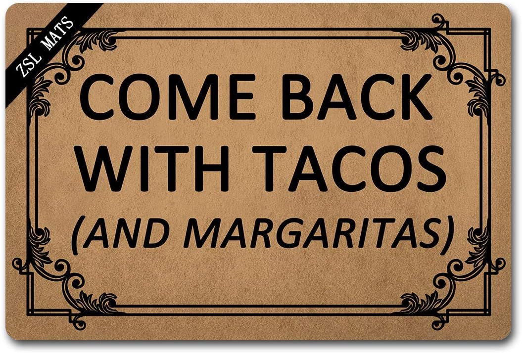 Amazon.com: ZSL Funny Welcome Mats Come Back with Tacos Anti-Slip ...
