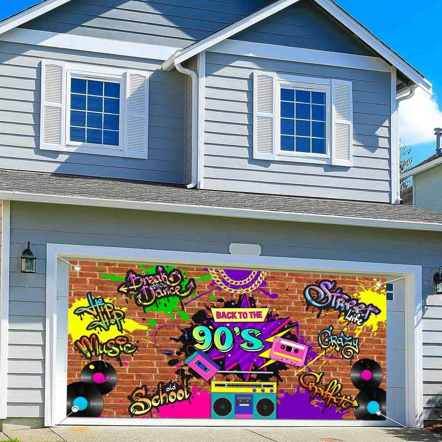 Amazon.com: Back to The 90s Garage Door Decorations, Neon Rewind ...