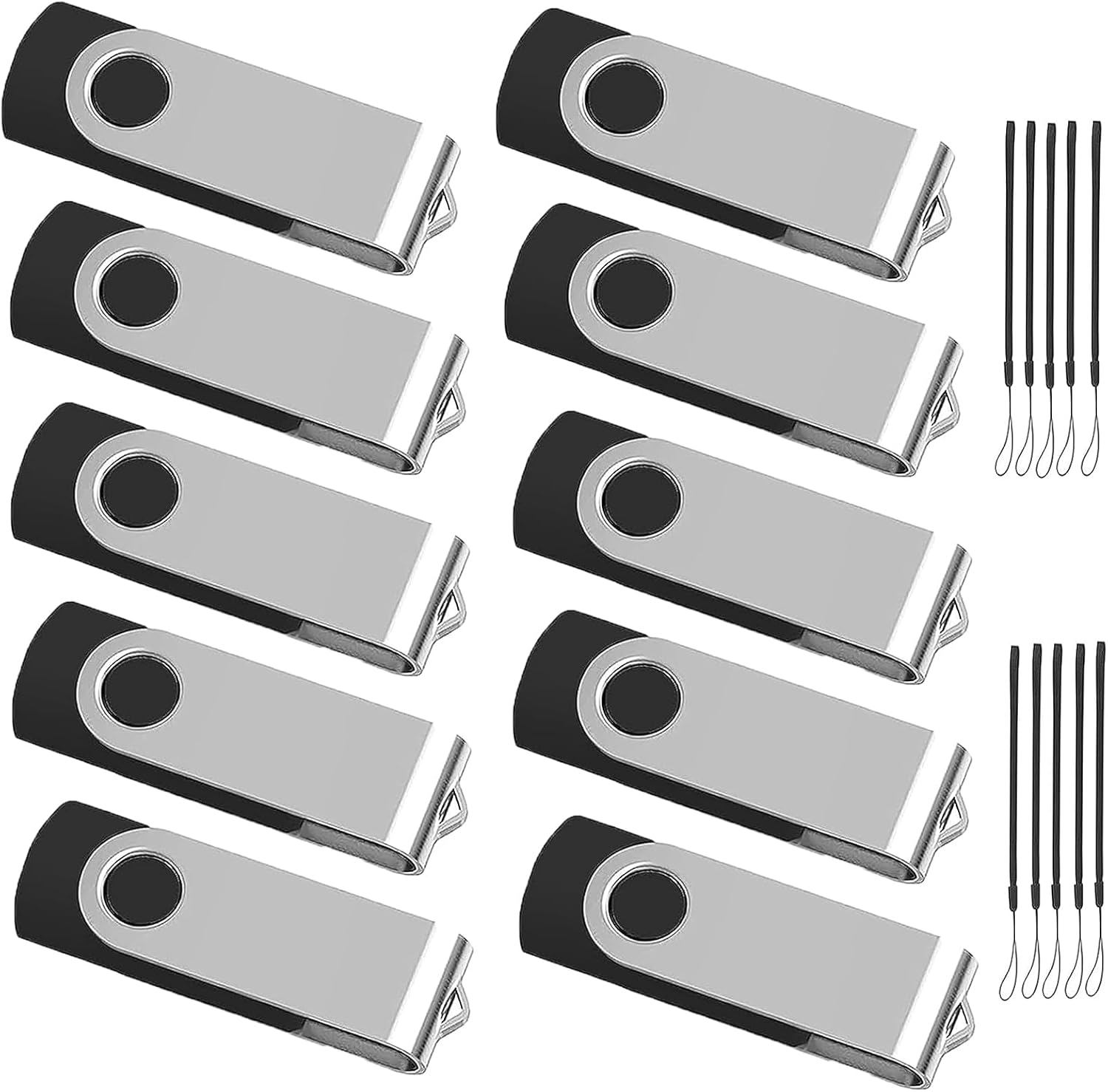 ABLAZE USB Stick 1GB 10 Pack, USB 2.0 Flash Drive 1GB with Lanyards ...