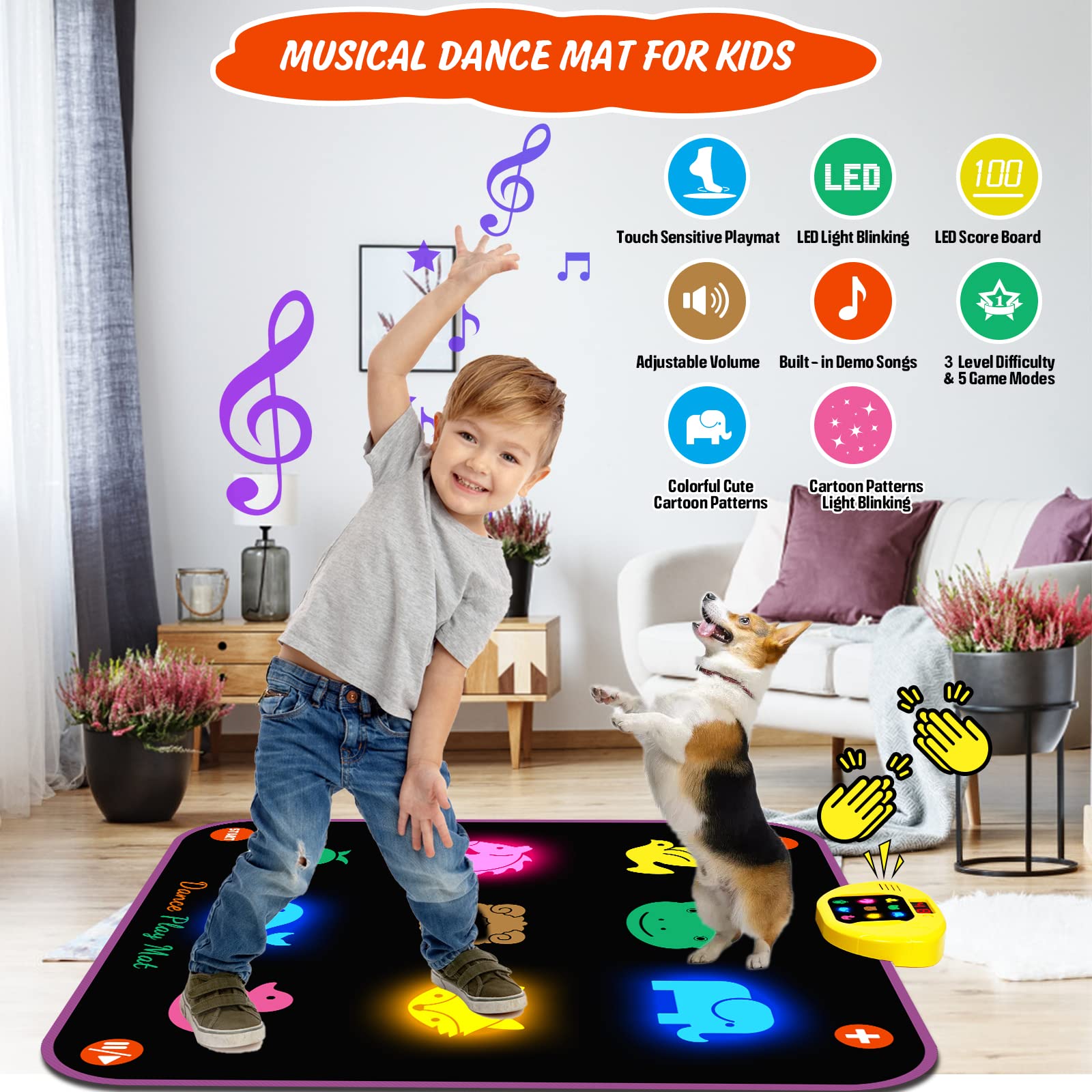 ANNKIE Dance Mat, Toys for 3-8 Year Old Girls,Upgraded Kids Dance Mat ...