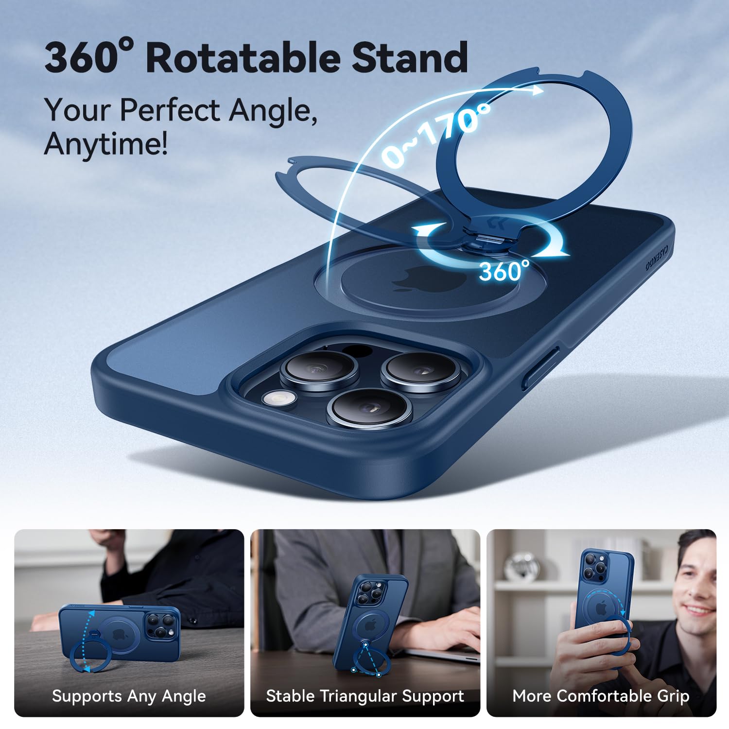 Snapklik.com : CASEKOO Patented 360 Spin Magnetic Stand For iPhone 15 ...