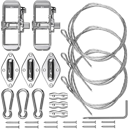 Amazon.com : E&K Sun Shade Sail Hardware Kit- Tension Cable Winch Kit ...