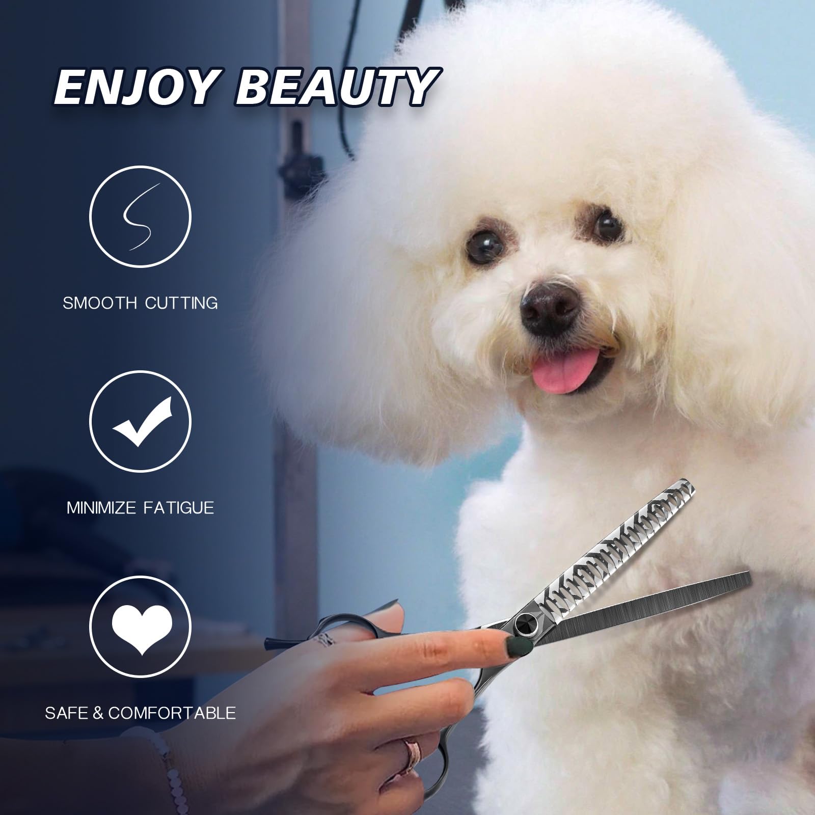 DRGSKL 7" Chunkers Dog Grooming Scissors Black, Japanese Stainless ...