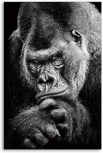 Amazon.com: Close-up Photo of Gorilla Poster Decorative Painting Canvas ...