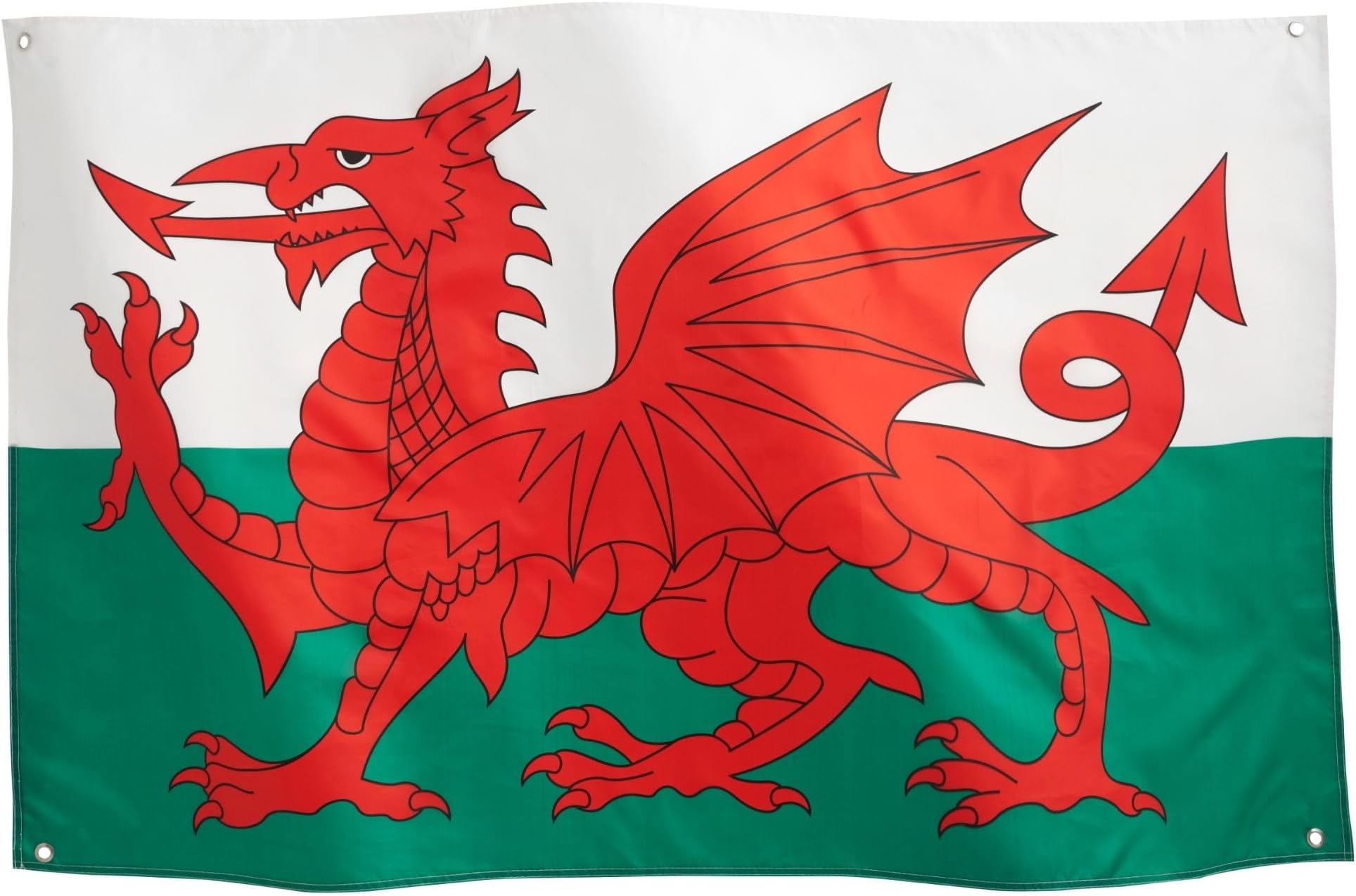 Storm&Lighthouse Welsh Flag Cymru Wales Flag 150cm x 90cm with Eyelets St Davids Day Red Dragon ...