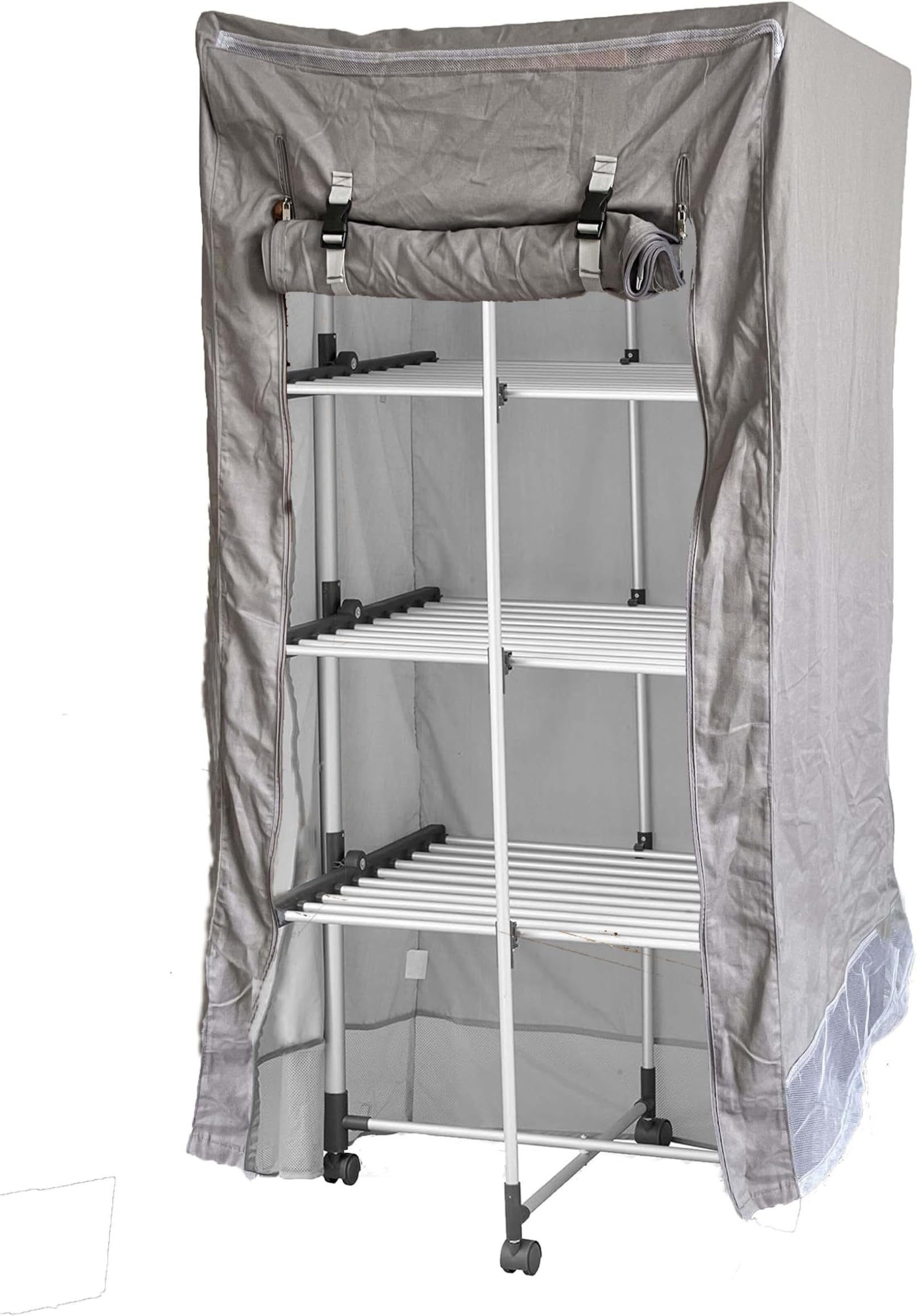 Dry:Soon 3 Tier Heated Clothes Airer Cover – Reduce Drying Time Improve ...