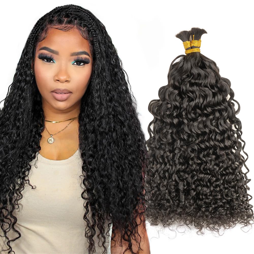 Amazon.com : Niawigs Curly Bulk Human Hair for Braiding Human Hair Bulk ...