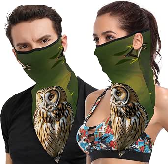 Amazon.com: VFKLT Ear Loop Mask Neck Gaiter Face Mask, Owl Tree ...