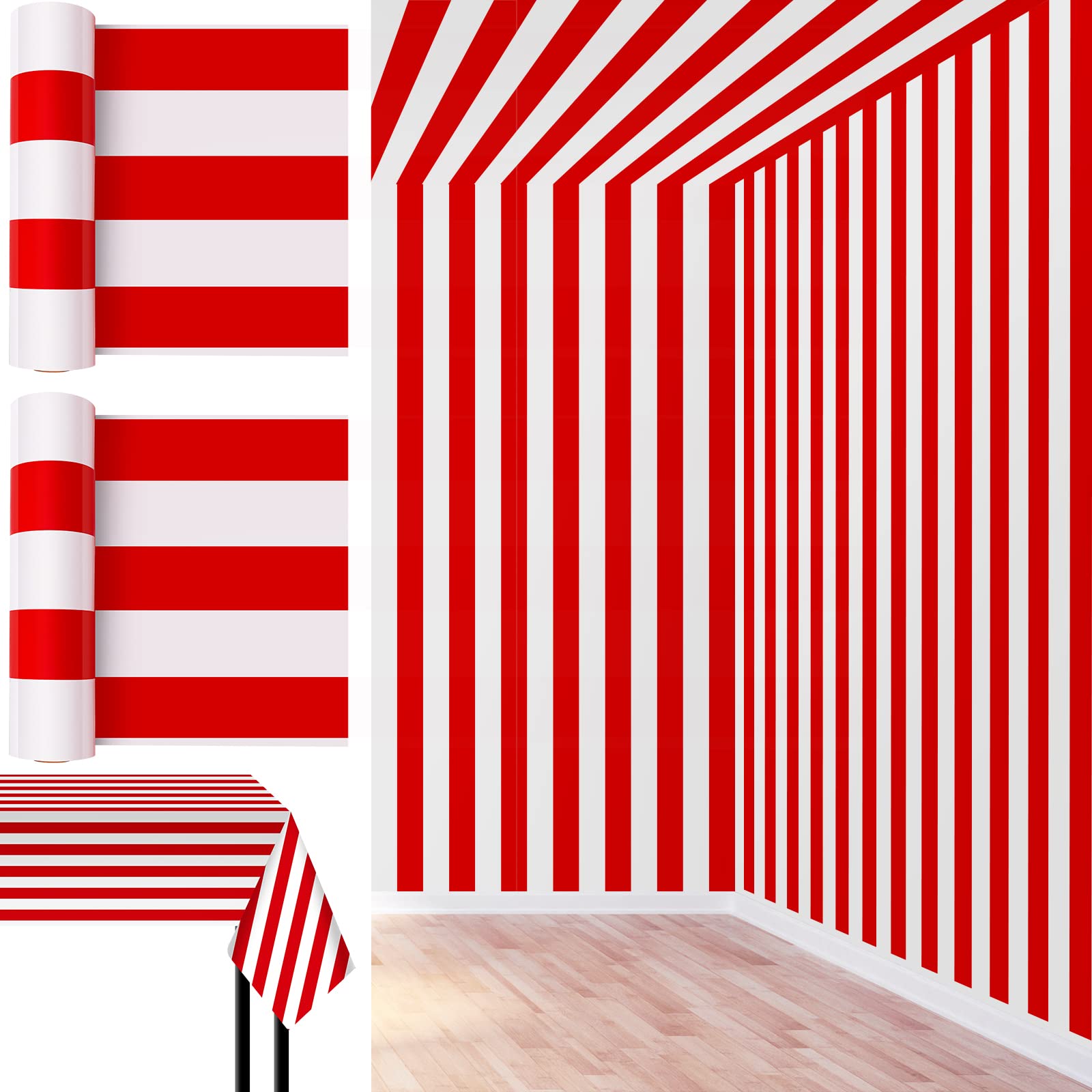Red And White Circus Stripes