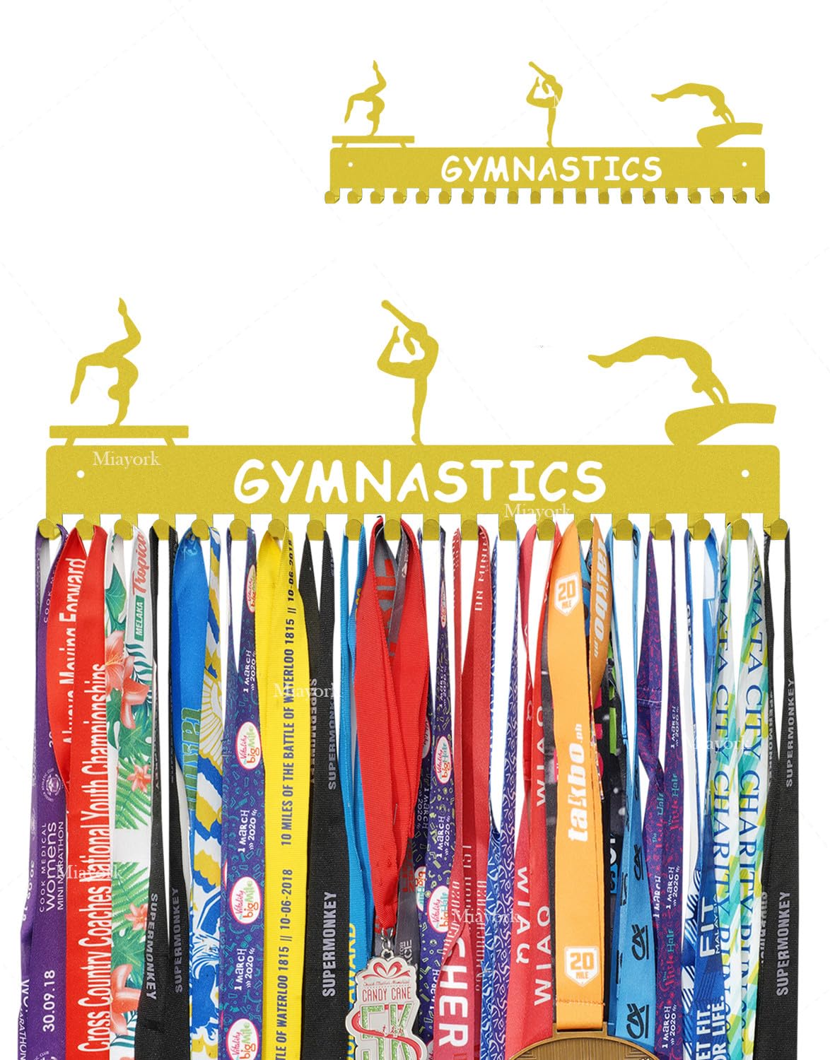 Snapklik.com : Miayork Gold Gymnastic Medal Hanger Display Ribbon ...