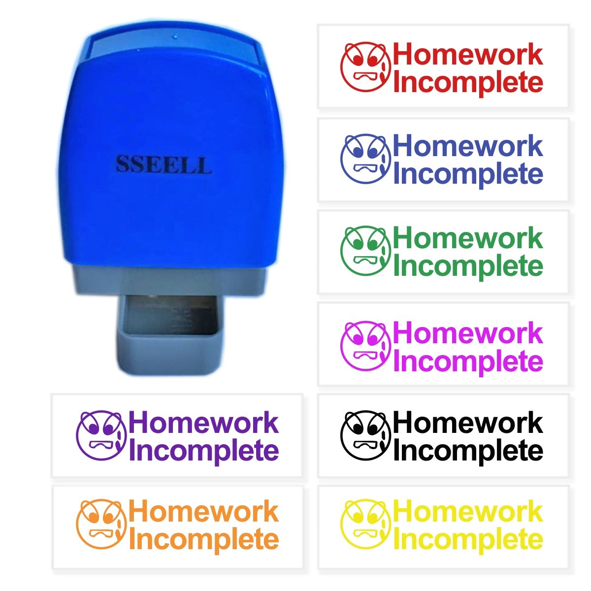 SSEELL Homework Incomplete Reward Stamp Self Inking for School Student ...