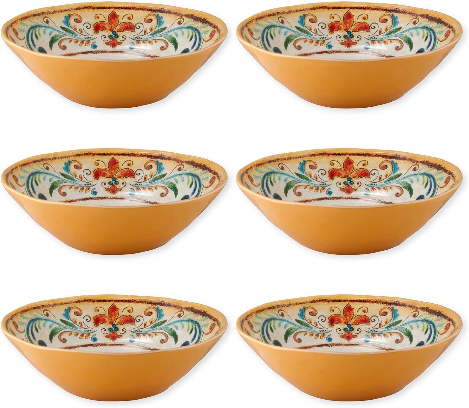 Amazon.com: UPware Tuscany Melamine Bowl Set, Round Bowls for Pasta ...