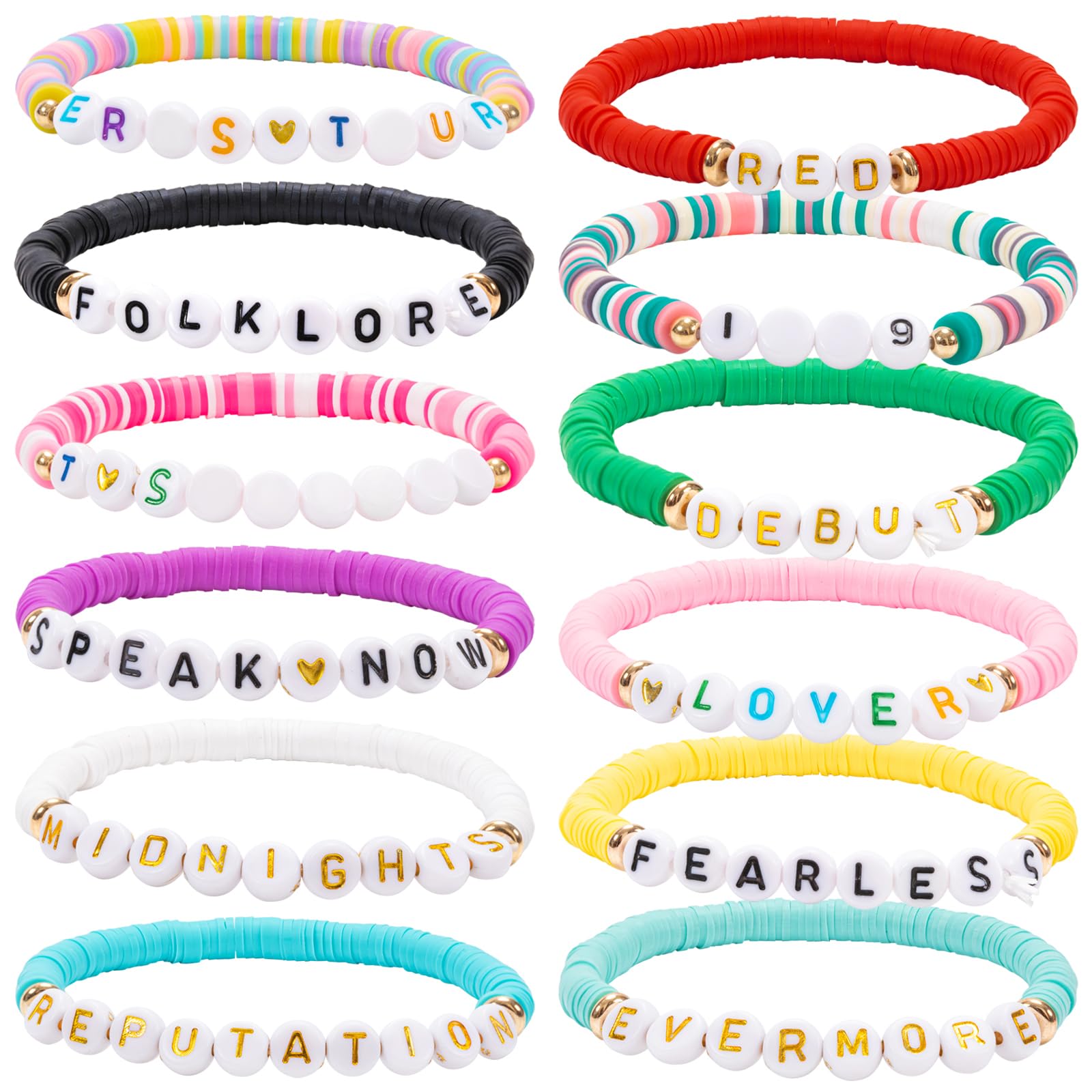 Bafiwu Friendship Bracelets,12 pcs TS Album Inspired Bracelets Set ...