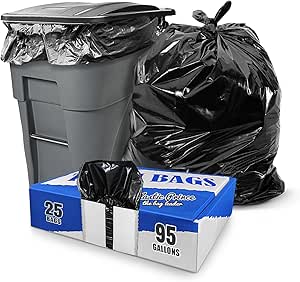 Amazon.com: PLASTIC PRINCE 95-96 Gallon Trash Bags, Extra Large Heavy ...