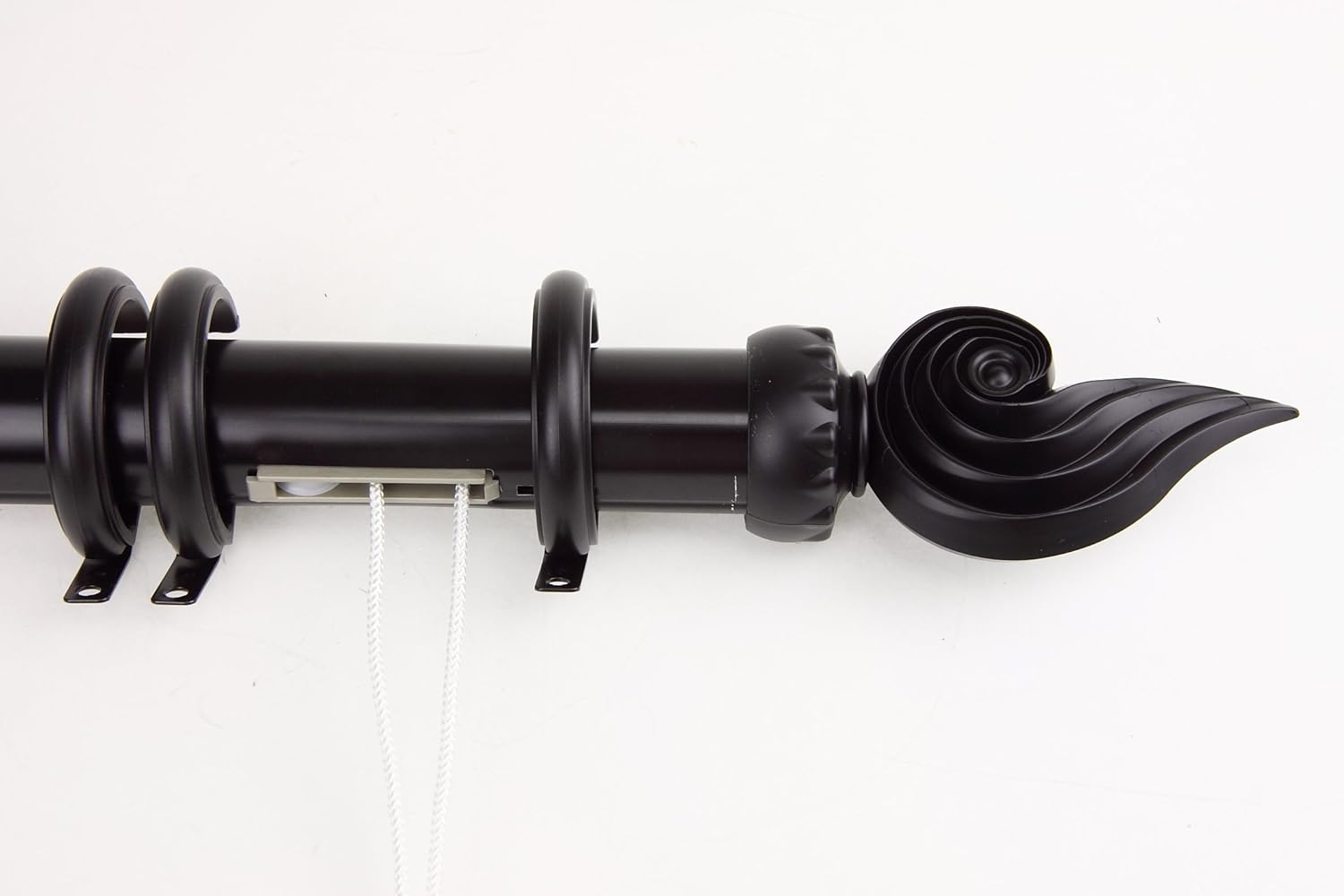 Amazon.com: Decorative Traverse Curtain Rod w/Rings, Wing Finial 30-48 ...