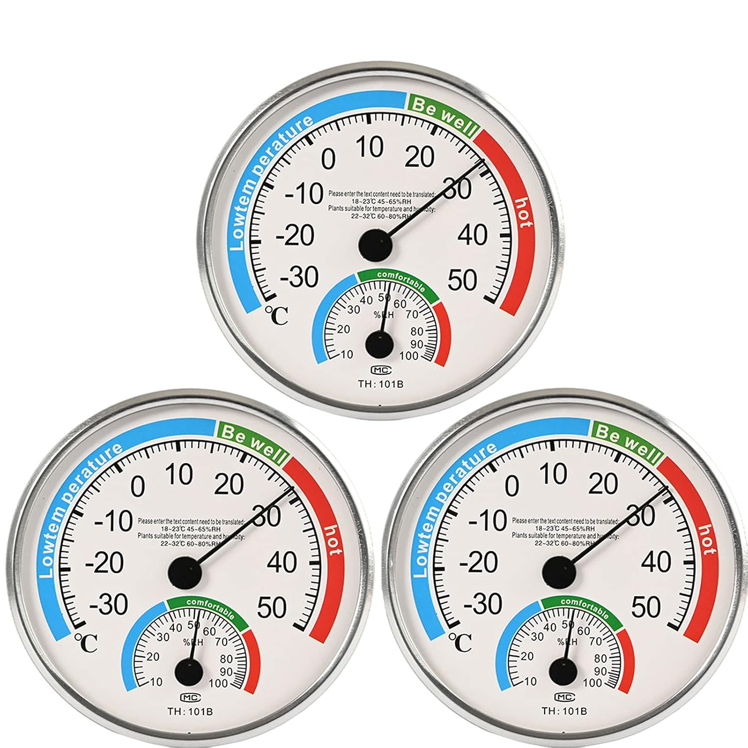 FUFRE Thermometer, Hygrometer Innen, Raumthermometer Analog Thermo ...