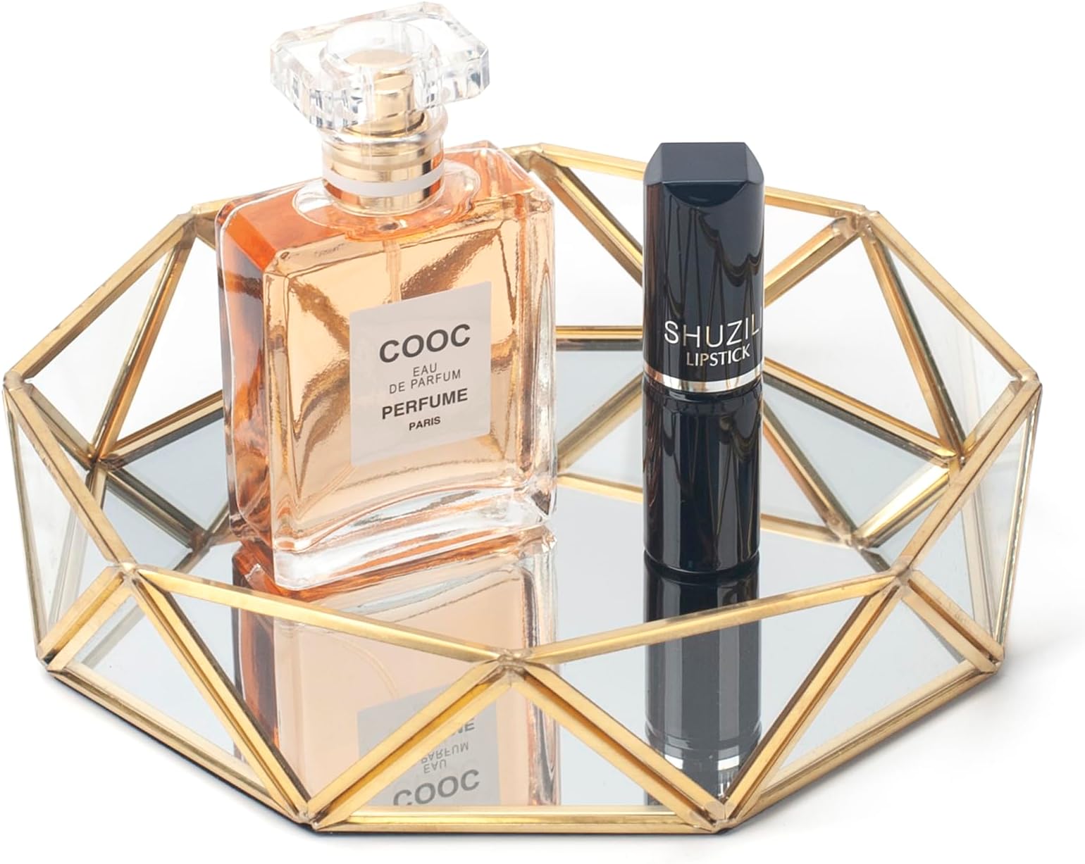 Beautify Perfume Organiser Tray, Vanity Tray with Rose Gold Frame ...