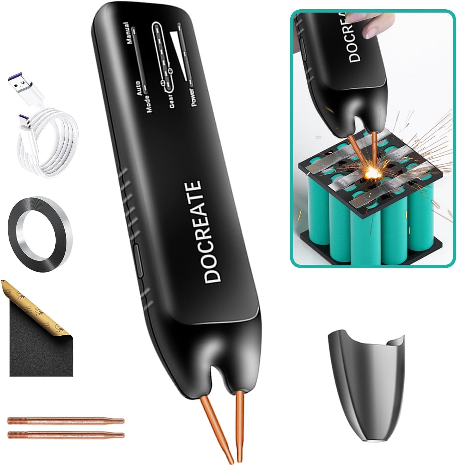 VLOXO Battery Spot Welder, Battery Welder 99 Gear Adjustable Handheld ...