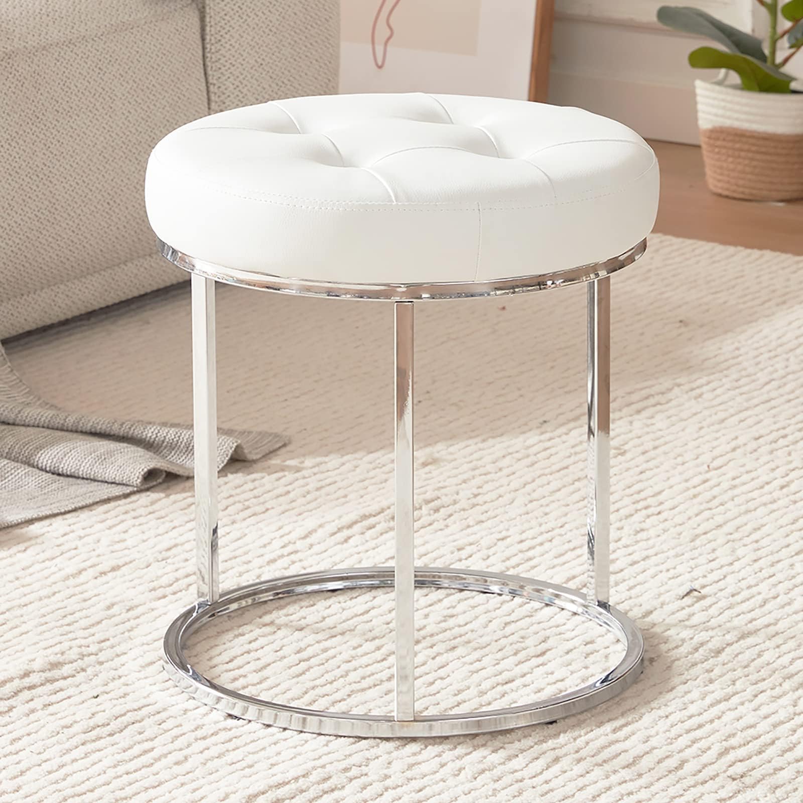 Amazon.com: Gatco 1357 Rectangle Vanity Stool, 19.5" H, Satin Nickel ...