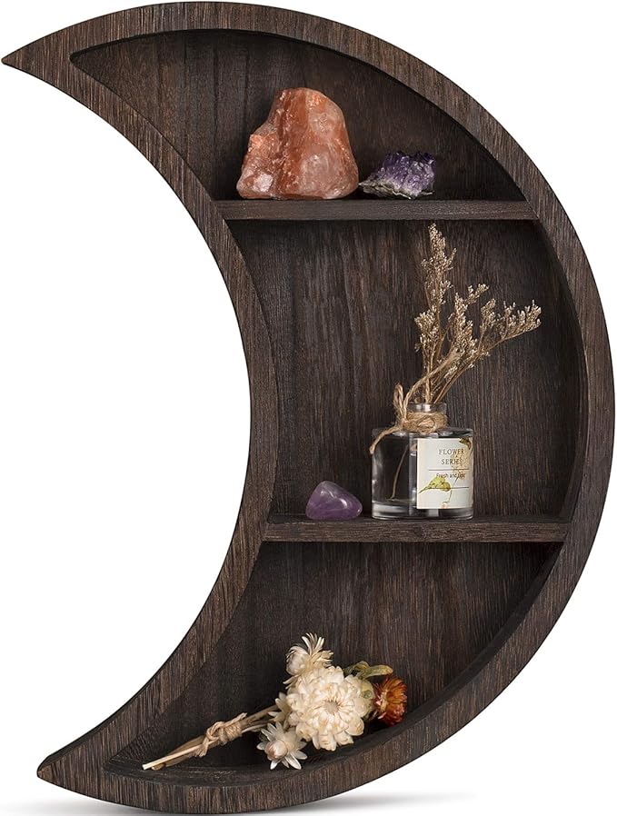 Amazon.com: Dahey Moon Shelf Wall Mounted Moon Wall Decor Crystal ...