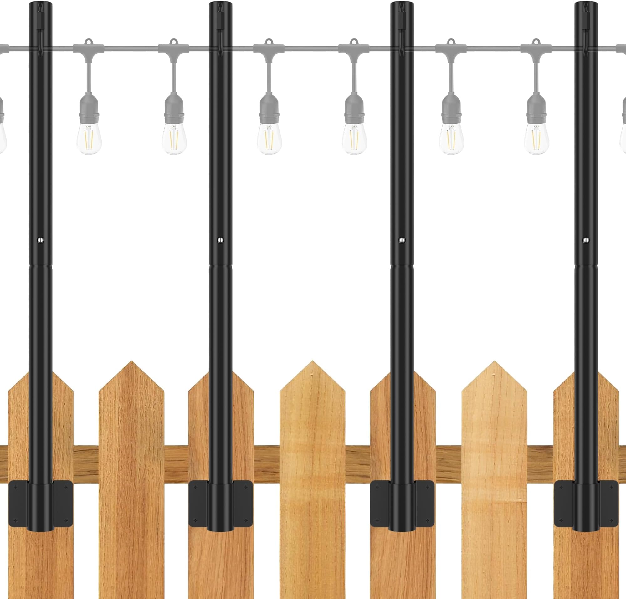 Amazon.com: Suchtale 4 Pack 2.8 FT String Light Poles, Suspension ...