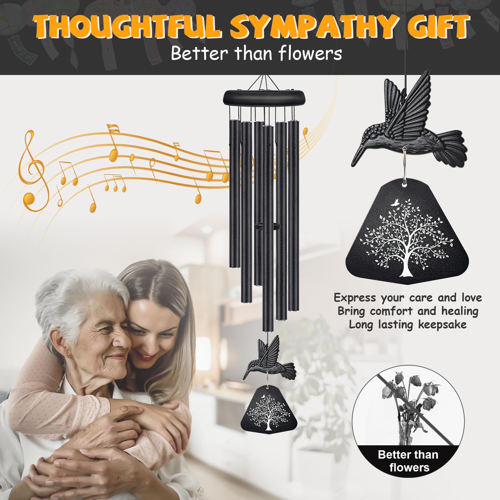 Snapklik.com : Memorial Wind Chimes For Outside, Sympathy For Loss Of ...