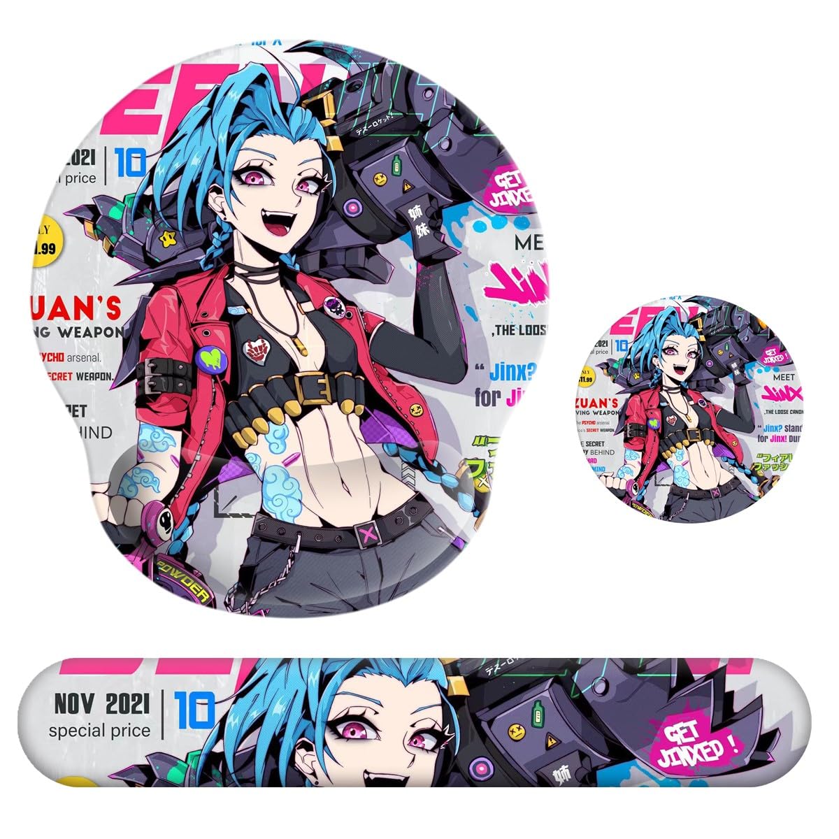 Amazon.com : fonyell Anime Mouse Pad with Wrist Rest Keyboard Wrist ...