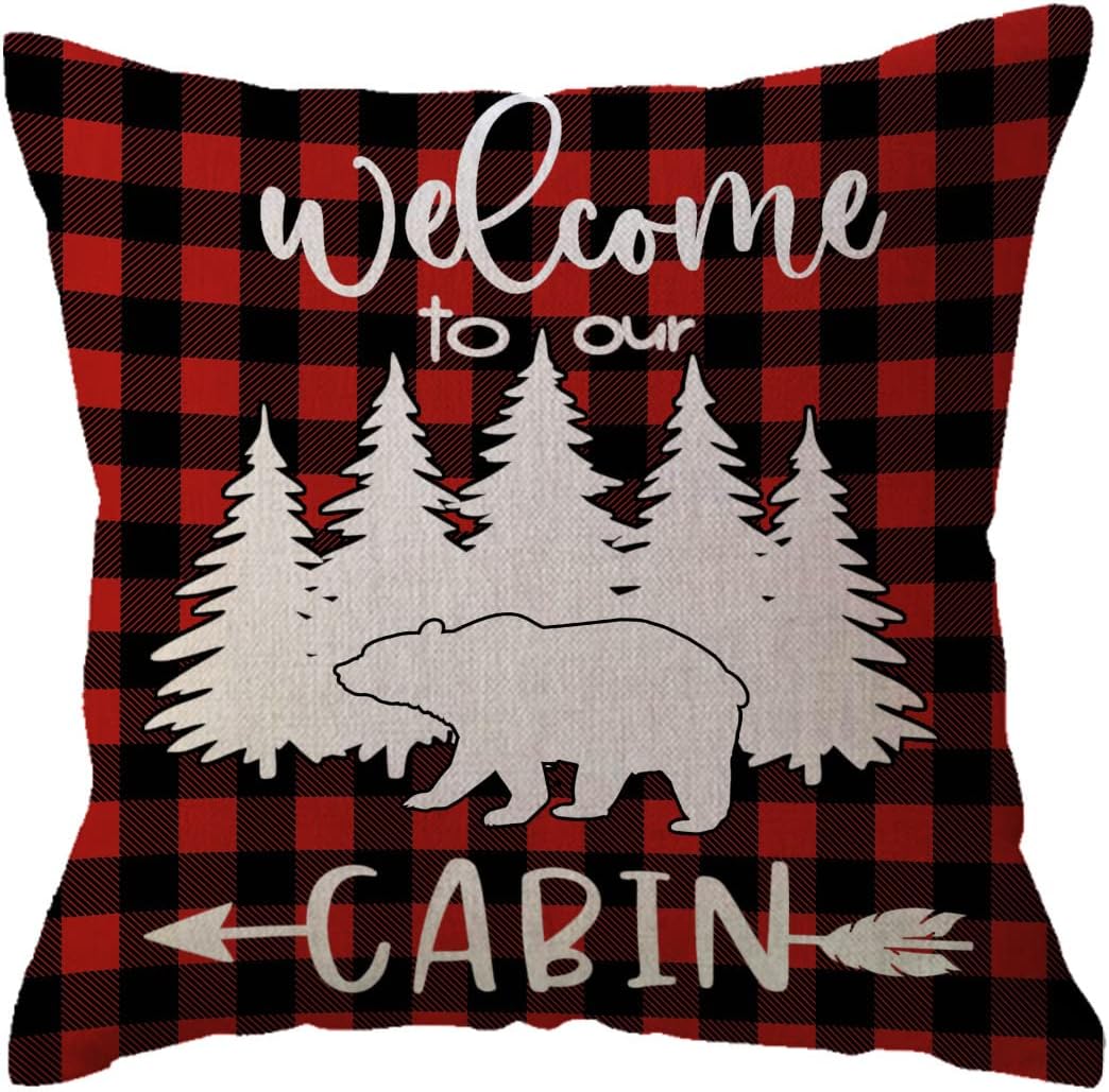 Amazon.com: FELENIW Set of 2, Classic Retro Christmas Red and Black ...