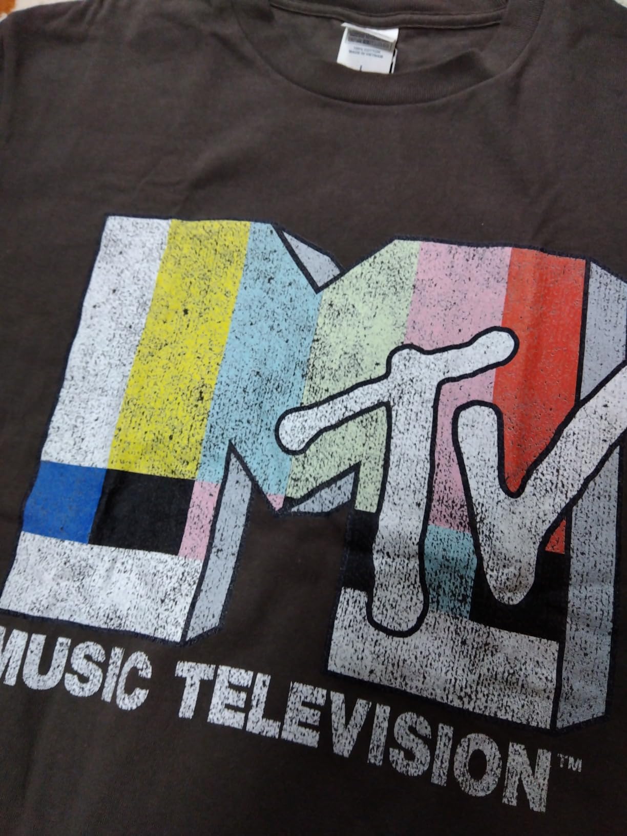 Amazon | MTV ビンテージ テレビ信号ロゴ Tシャツ | Tシャツ・カットソー 通販