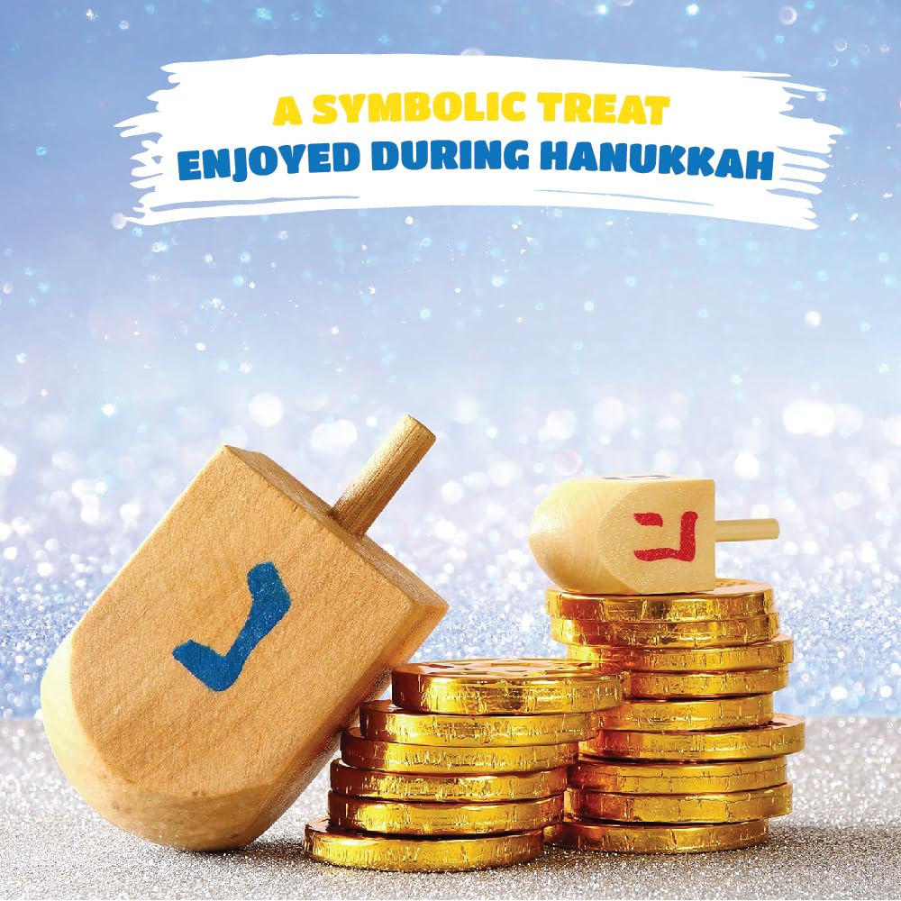 Snapklik.com : Hanukkah Gelt Milk Chocolate Gold Coins Candy, Bulk 2 Pounds