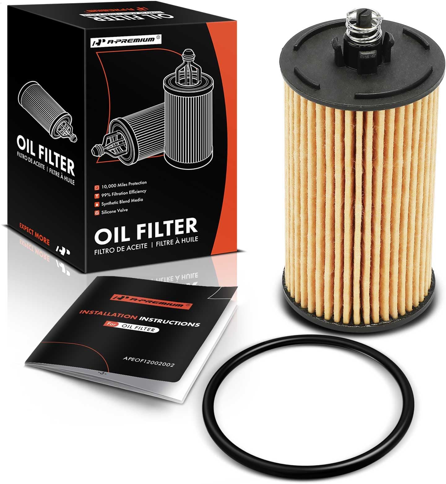 A-Premium 10K Miles Protection Oil Filter Compatible with Chevy Cruze ...