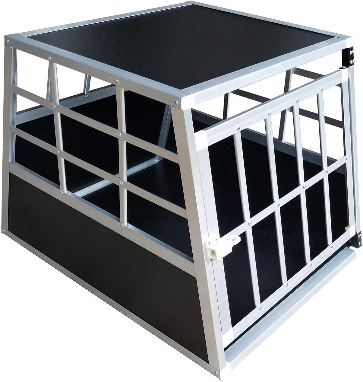 Juskys Alu Hundetransportbox L-X - 65x91x69 cm - Auto Hundebox robust ...