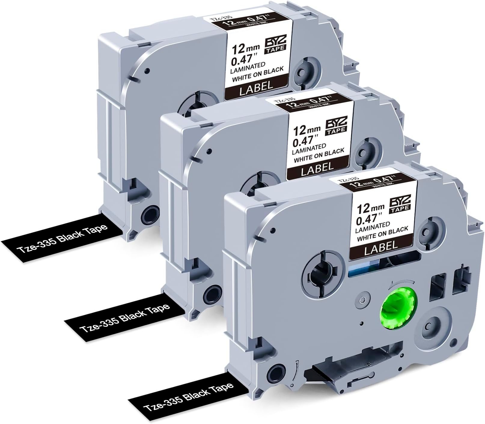 Meritom 3X Black Label Tape Replacement for Brother Label Printer Tape ...