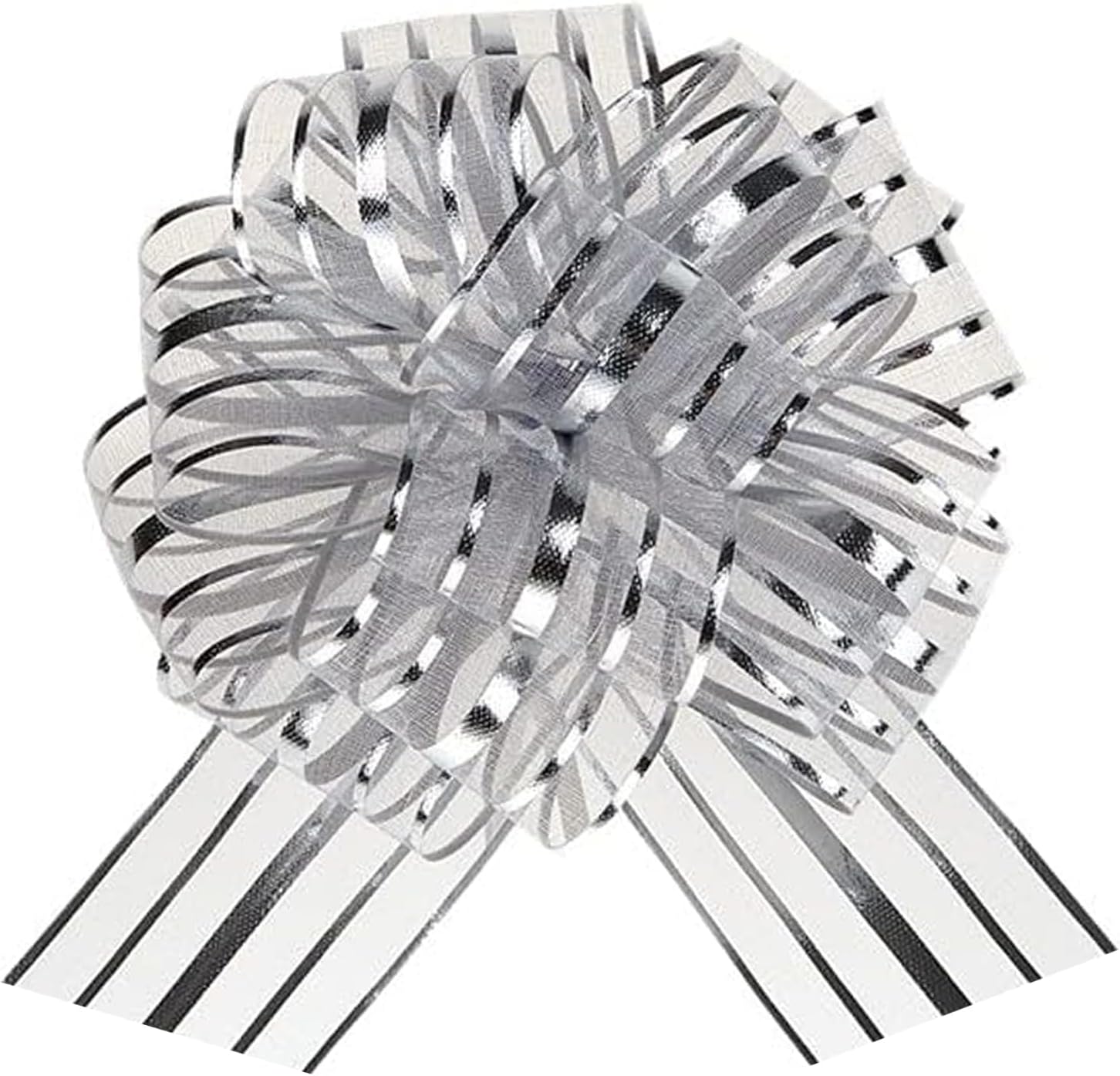 Amazon.com: ZOOYOO Silver Organza Pull Bows, 10pcs Large 6 Inches Pull ...