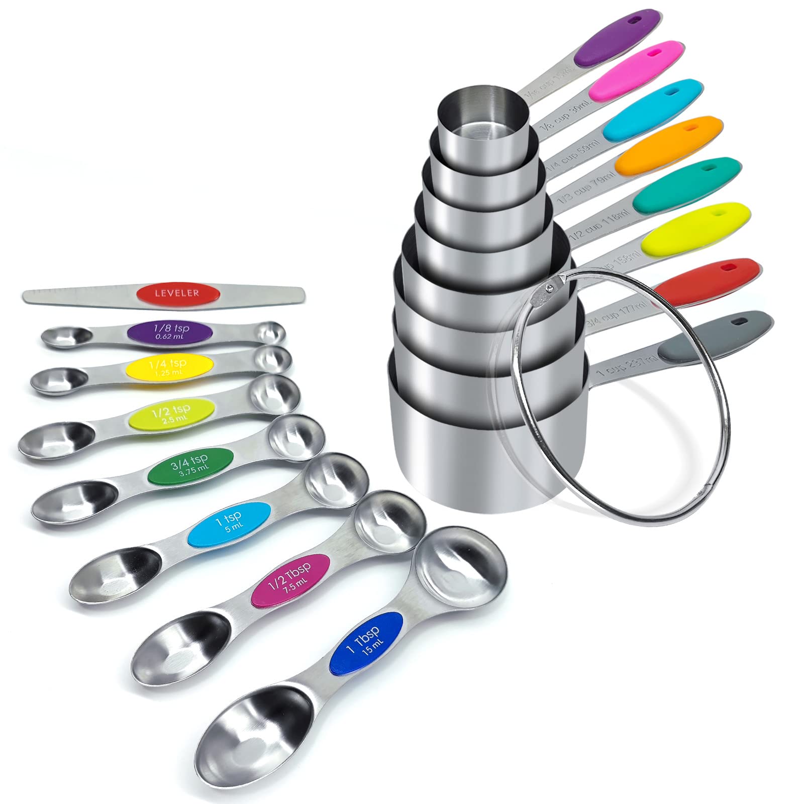 Amazon.com: RMERVE 16PCS Magnetic Measuring Spoons and Measuring Cups ...
