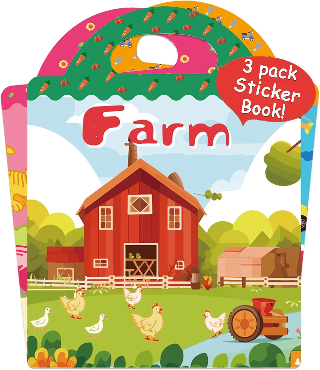 Amazon.com: Eoaod 3 Sets Reusable Sticker Book for Kids, Thicker ...