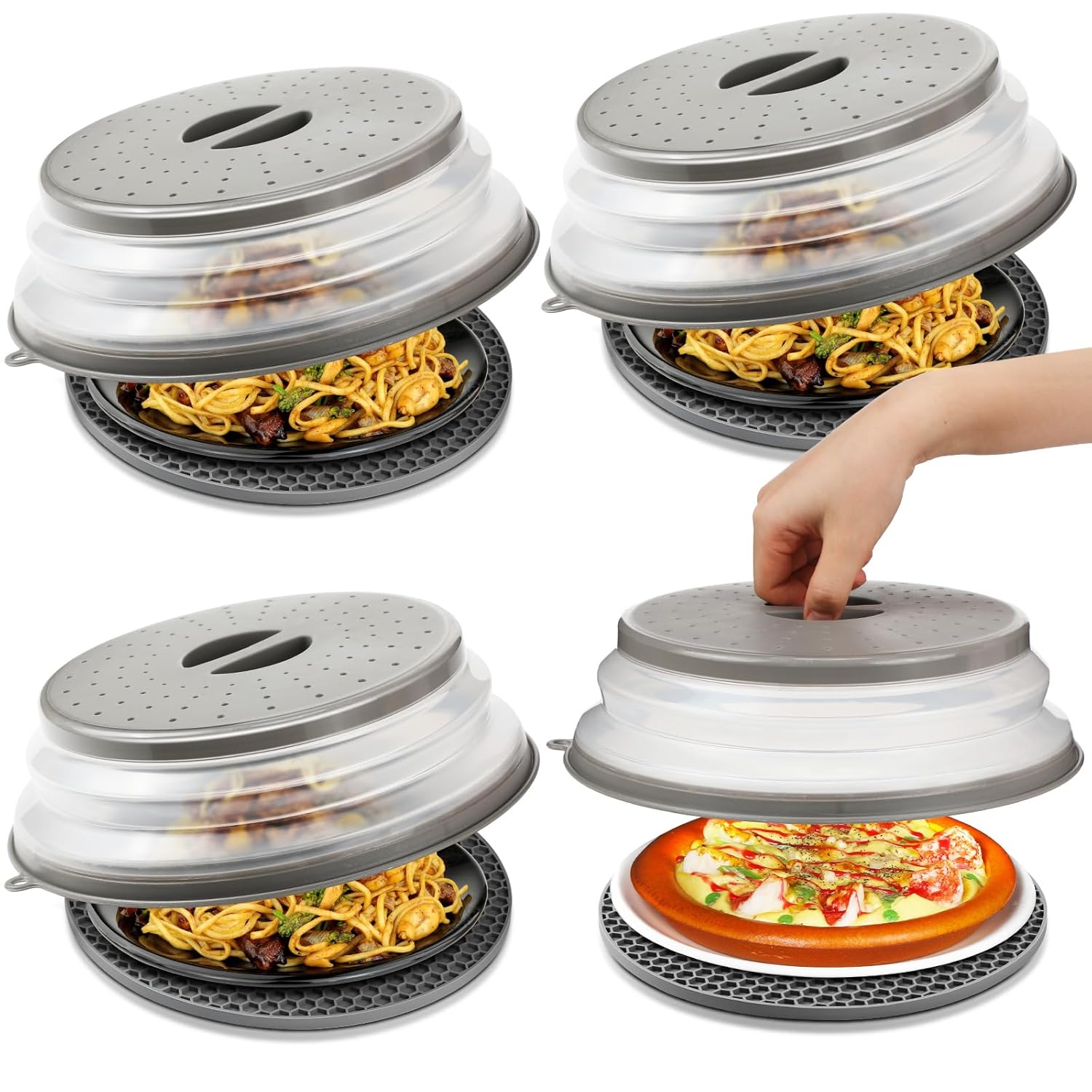 Buy Mifoci 8 Pcs 2 in 1 Microwave Cover and Versatile Mat Set Multi ...