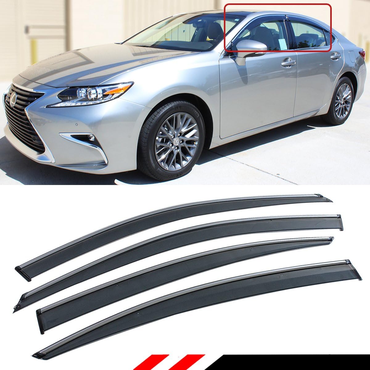 Amazon.com: VIP Chrome Trim Smoke Tinted JDM Window Visor Rain Guards W ...