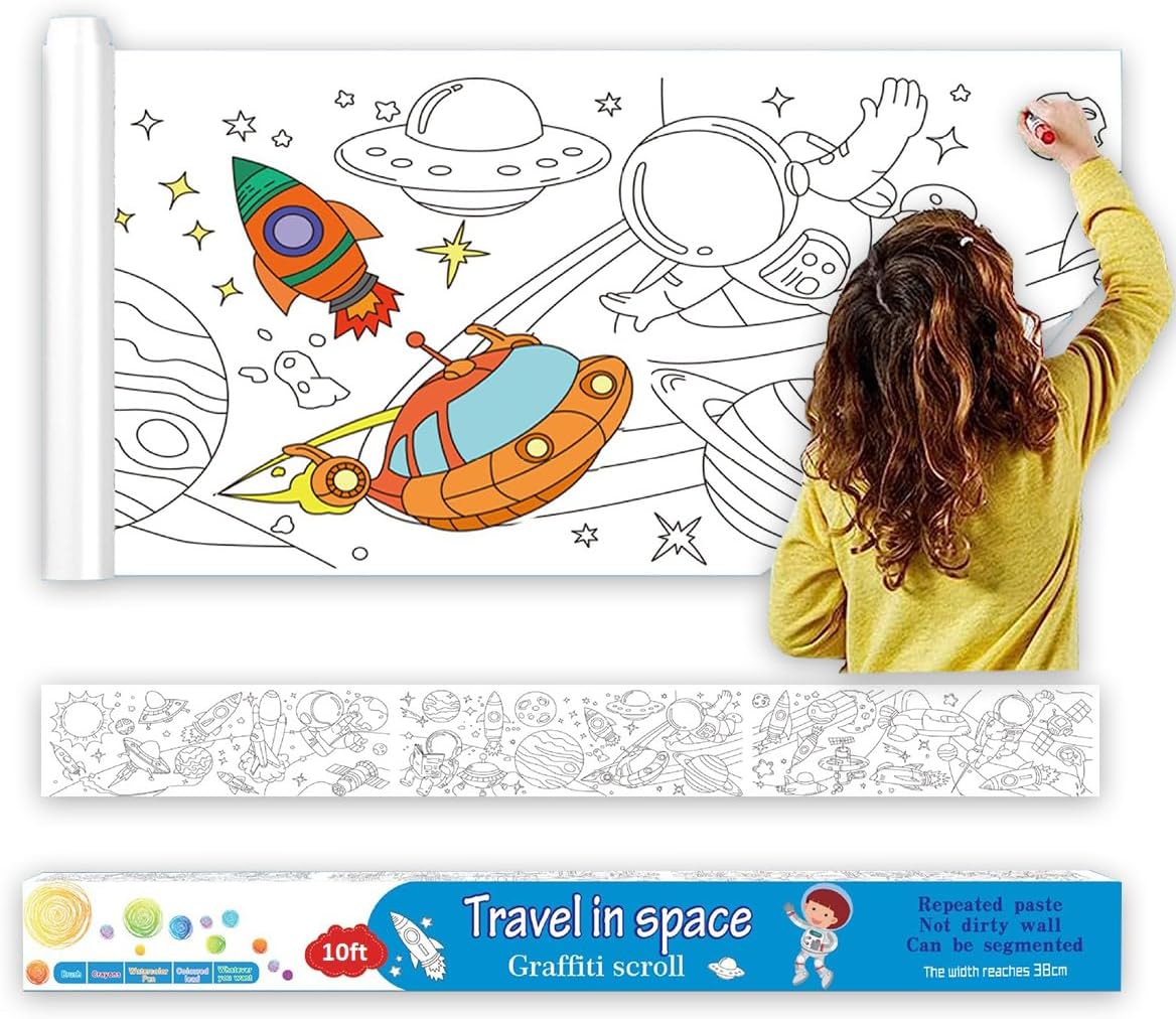 Amazon.com: Large Size Coloring Paper Roll for Kids, Toddler Drawing ...