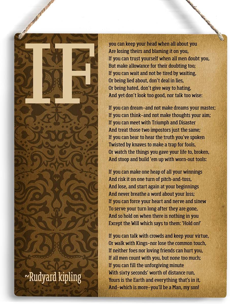 Amazon.com: Inspirational Poetry Wall Art If Poem Motivational Quotes ...