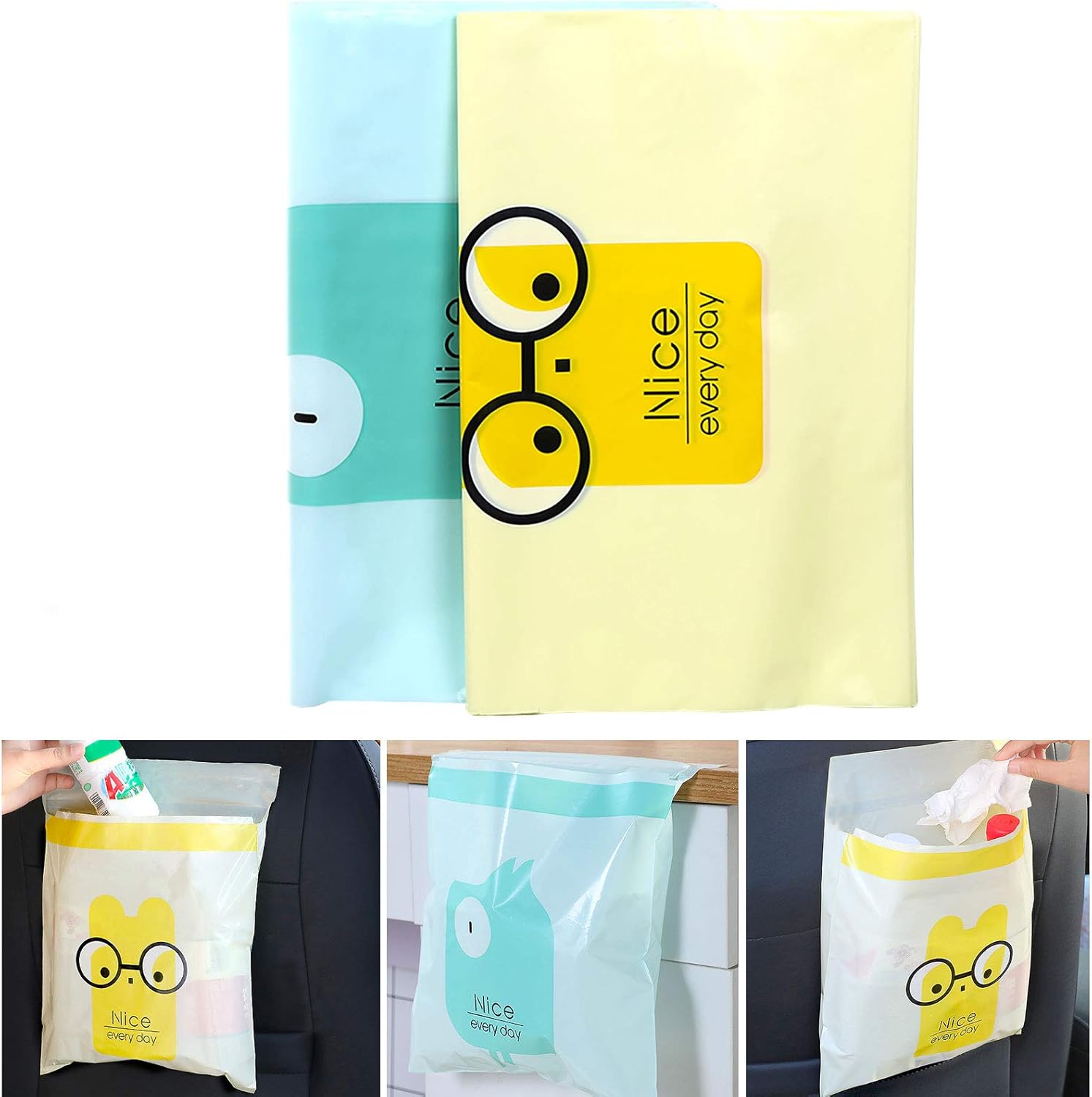 Amazon.com: RuGuo Car Trash Bags, 30PCS Easy Stick-On Disposable ...