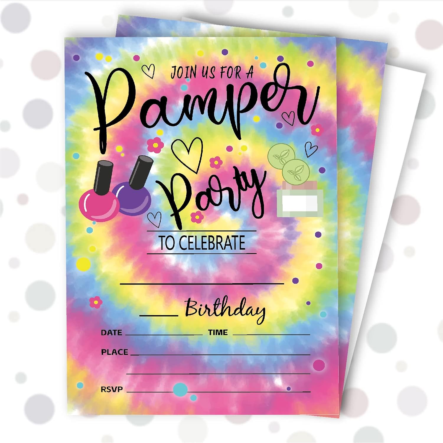 Amazon.com : HUYAW Pamper Party Invitation Card 25 Pack 4" x 6" Cards ...