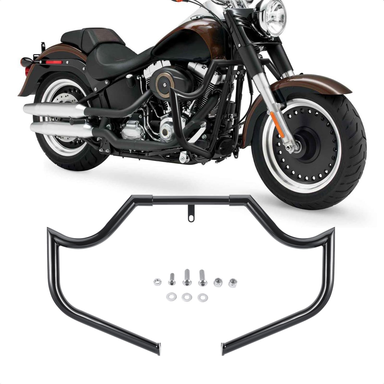 Amazon.com: Bravema 1.5 inch Fat Crash Bar Motorcycle Engine Guard ...