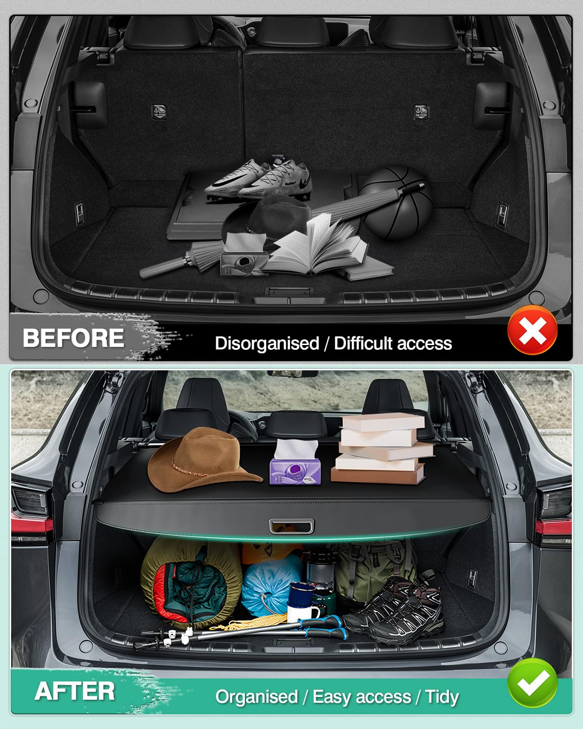 Powerty Compatible with Cargo Cover Lexus NX200t NX300 NX300h 2015-2021 ...