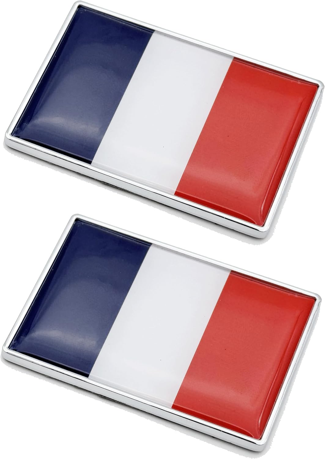 Amazon.com: 2 Pcs 3D France French Flag Metal Car Stickers Chrome ...