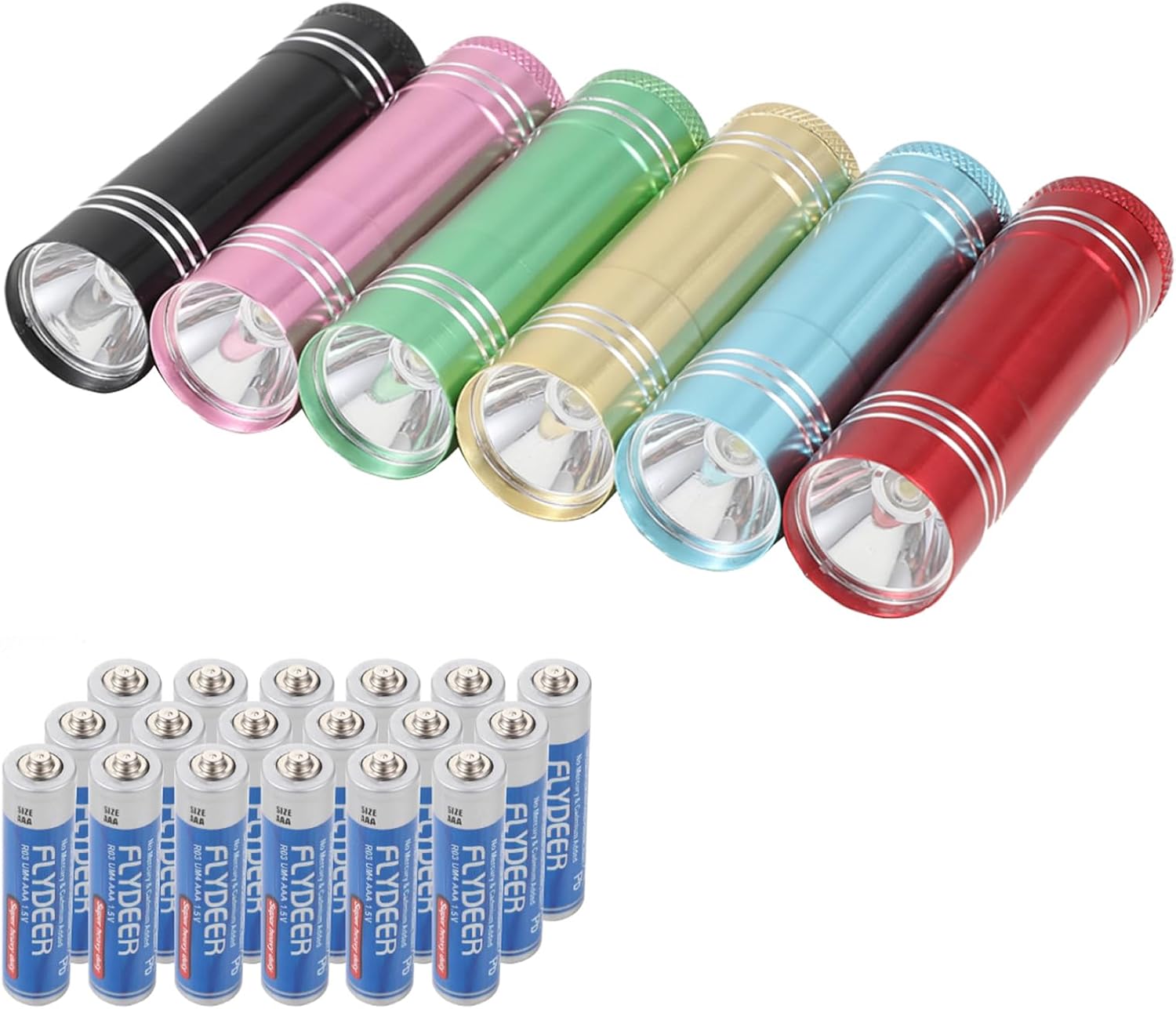 Hilngav 6 Pack Mini Flashlight Set, Aluminum LED Handheld Torches with ...