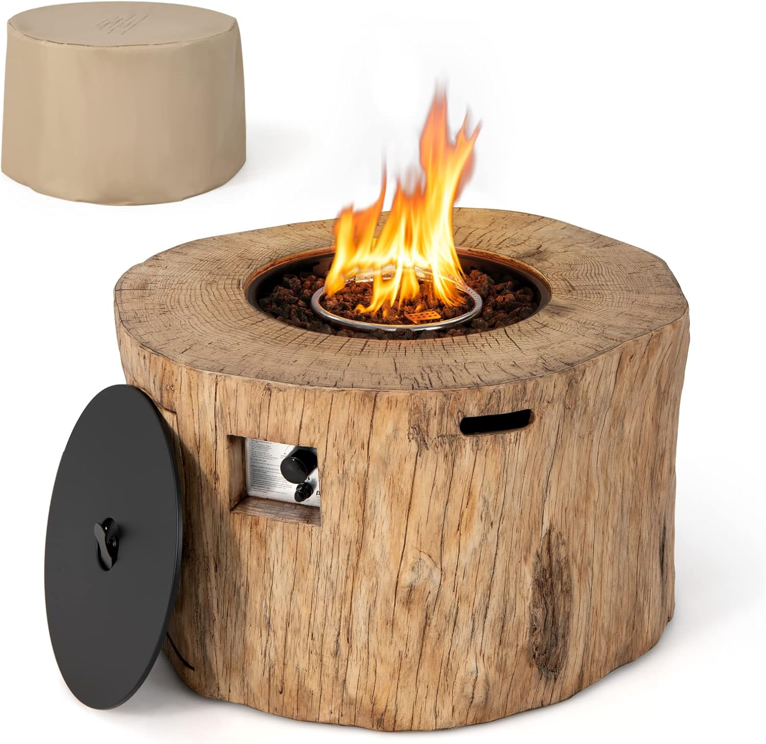 Amazon.com: COSTWAY 40" Propane Gas Fire Pit Table, 2-in-1 Outdoor ...