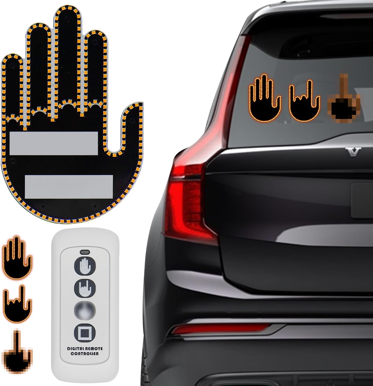 Amazon.com: Fenikso Hand Gesture Light for Car,3 In1 Fun Gesture Finger ...