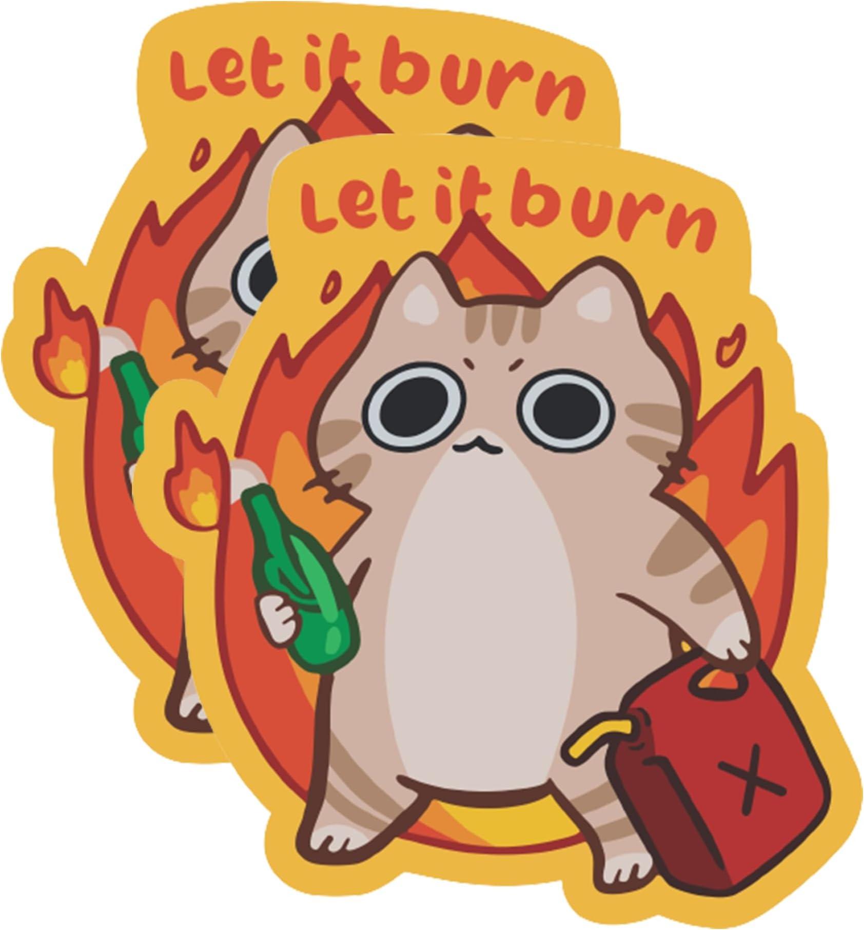 Amazon.com - eDesign 2-Pack Let It Burn Arson Cat Funny Stickers Decal ...