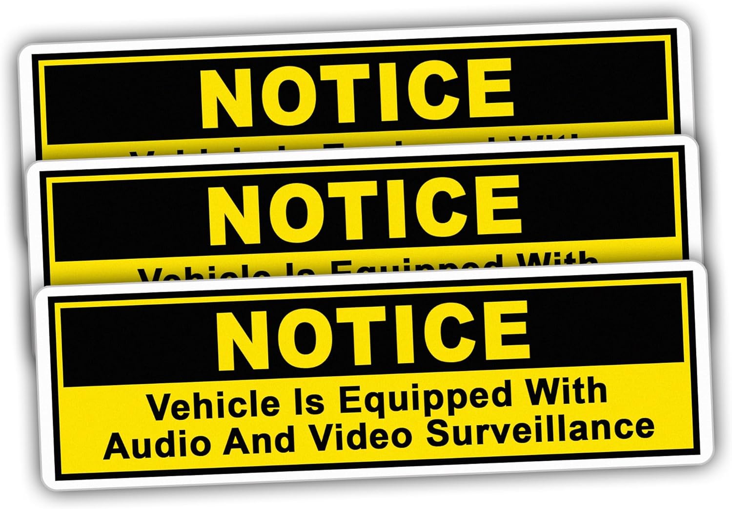 Amazon.com: 3pcs Notice Vehicle is Equipped with Audio and Video ...